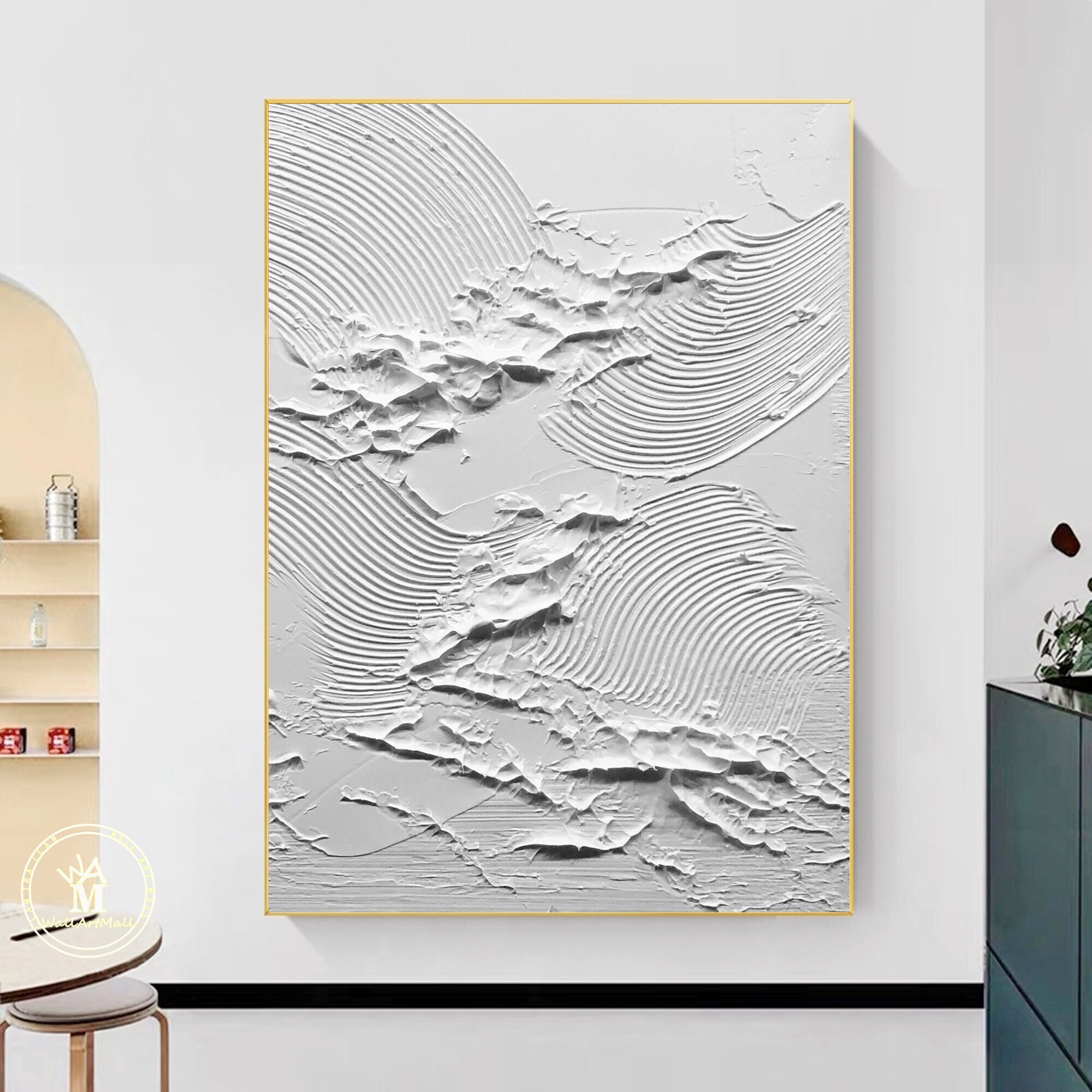 White Textured Wall Art Large White Abstract Art White - Etsy