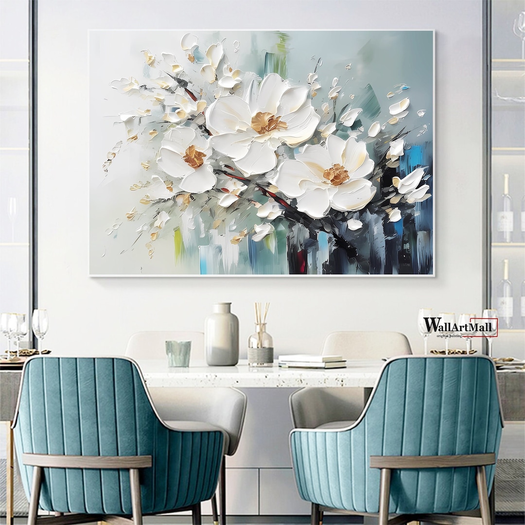 Original Flower Texture Wall Art 3D Textured Flower Abstract Painting ...