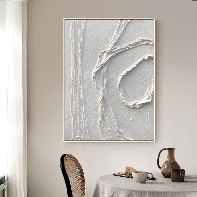 White 3D Texture Abstract Wall Art White Canvas Abstract - Etsy