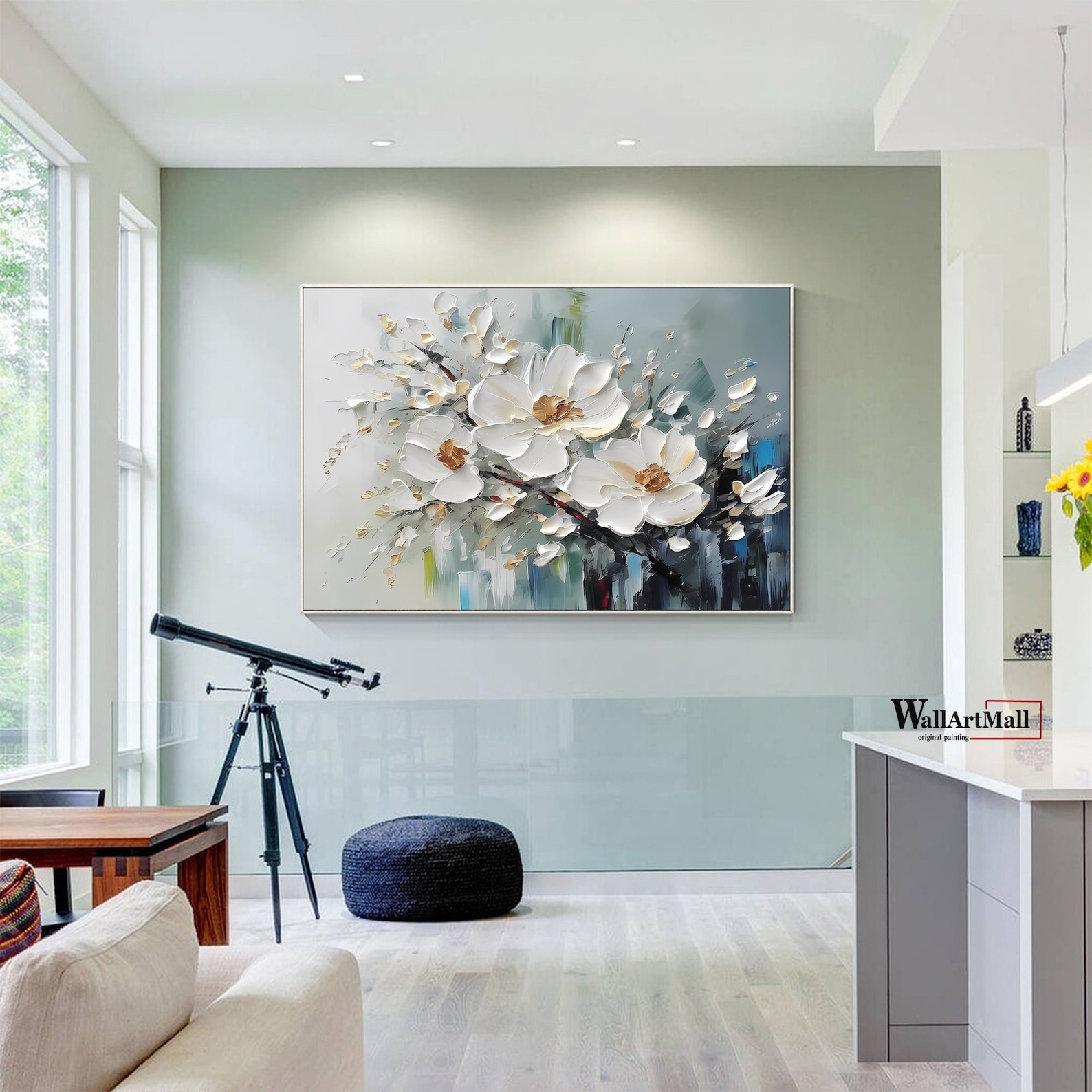 Original Flower Texture Wall Art 3D Textured Flower Abstract Painting ...
