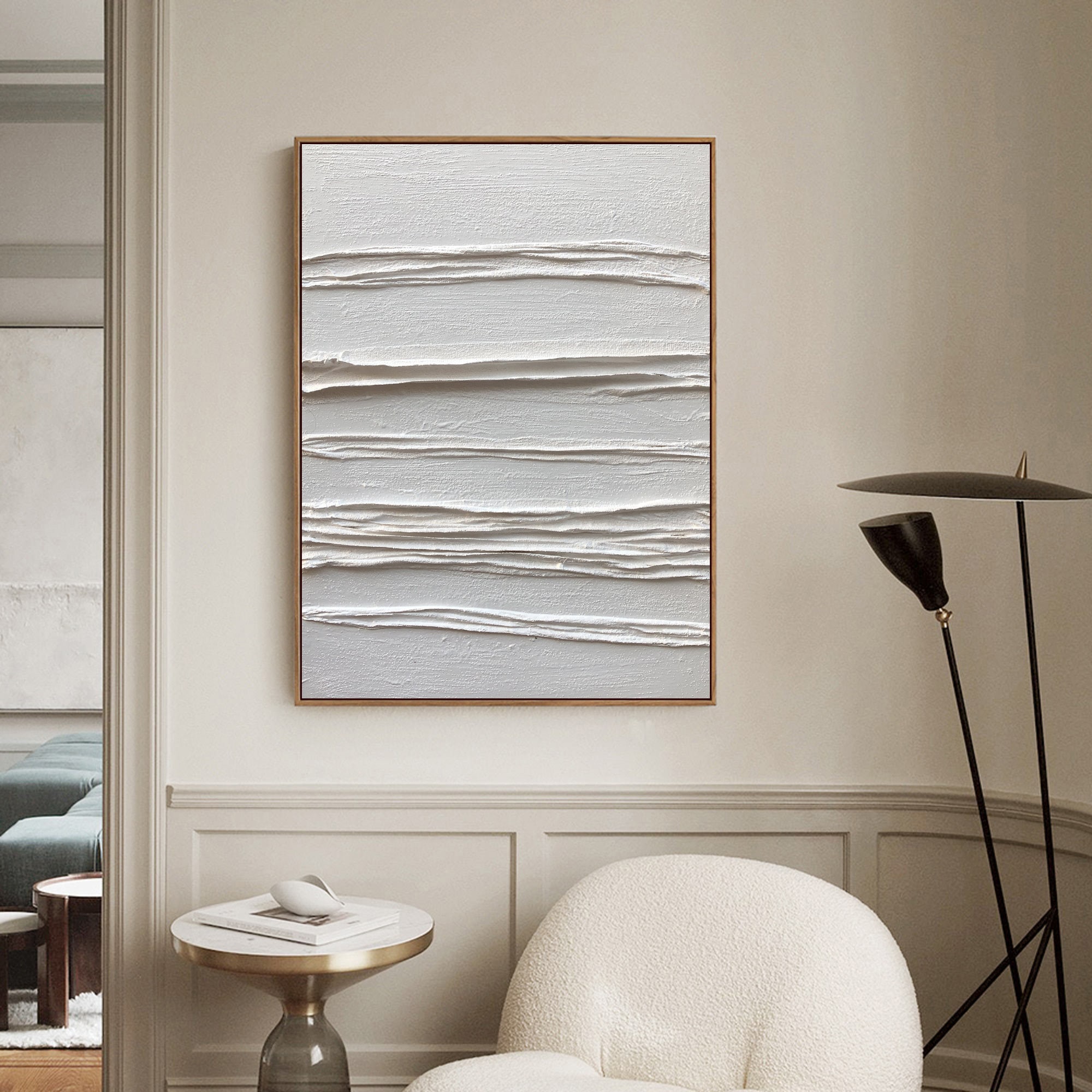 White Textured Wall Art White Minimalist Painting White 3D Textured ...