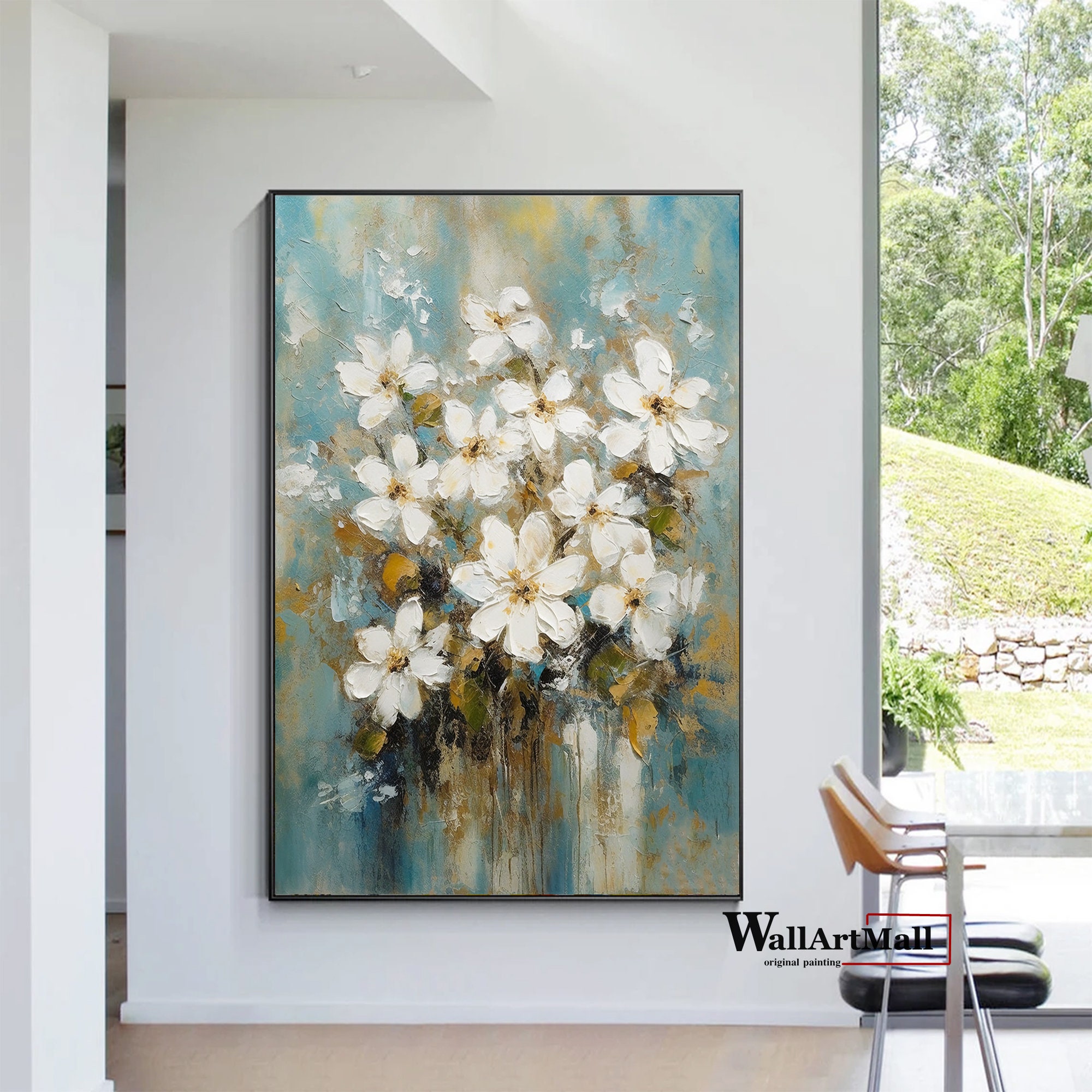 Large Abstract Green Canvas Wall Art Original White Textured - Etsy UK