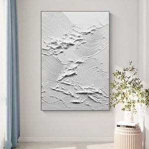 White Textured Wall Art Large White Abstract Art White - Etsy