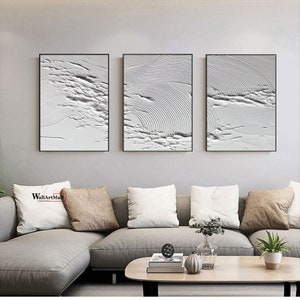 White Abstract Painting Large White Abstract Wall Art White - Etsy