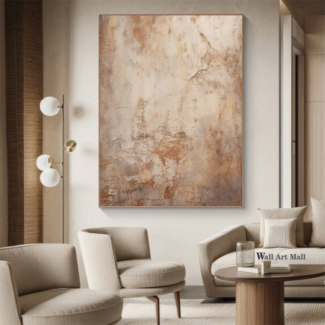 Brown Minimalist Painting Brown Wall Art Large Abstract Textured ...