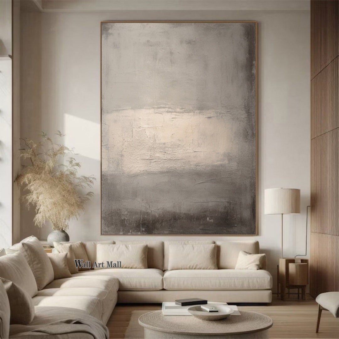 Large Gray Minimalist Abstract Painting Original Textured Abstract ...