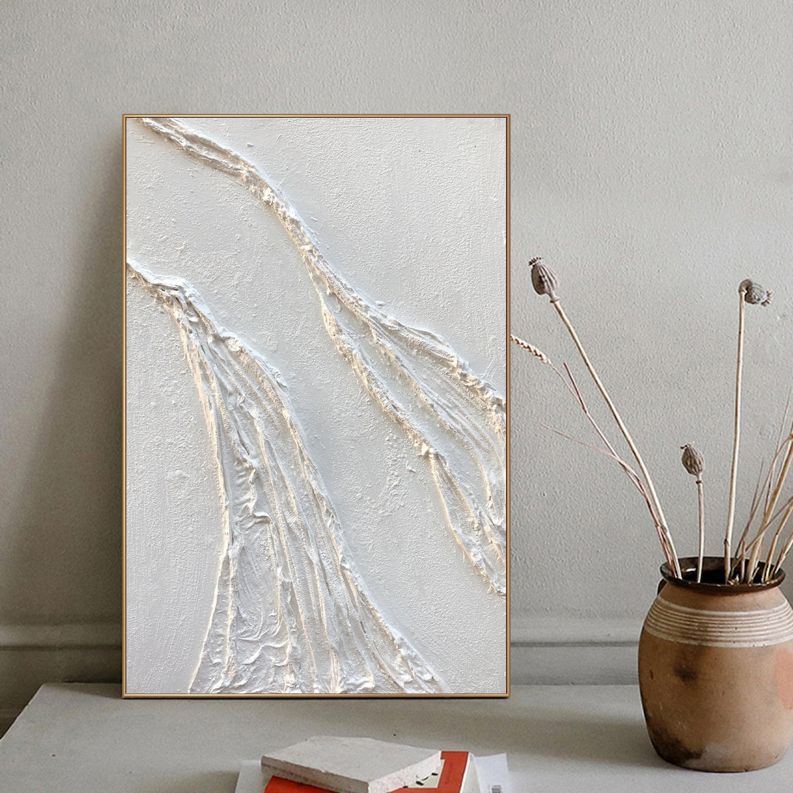 White Abstract Painting White Abstract Art White 3D Textured - Etsy