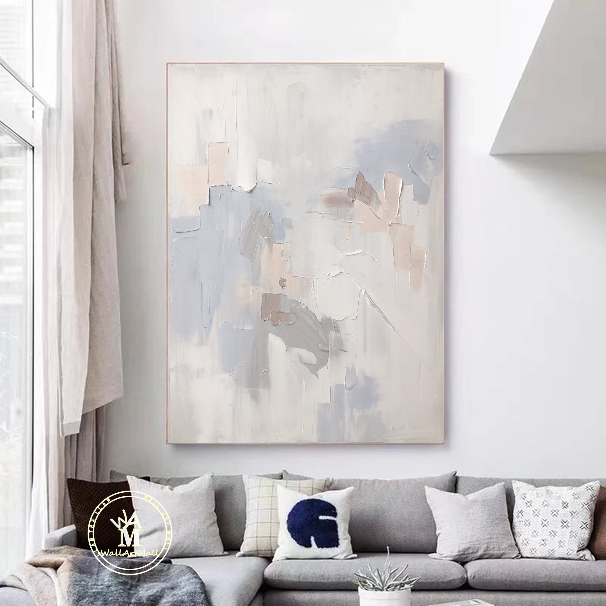 Large Abstract Painting Light Color Abstract Painting Gray - Etsy