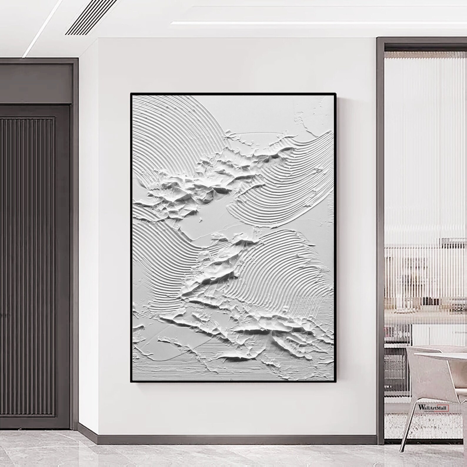 White Textured Wall Art Large White Abstract Art White - Etsy