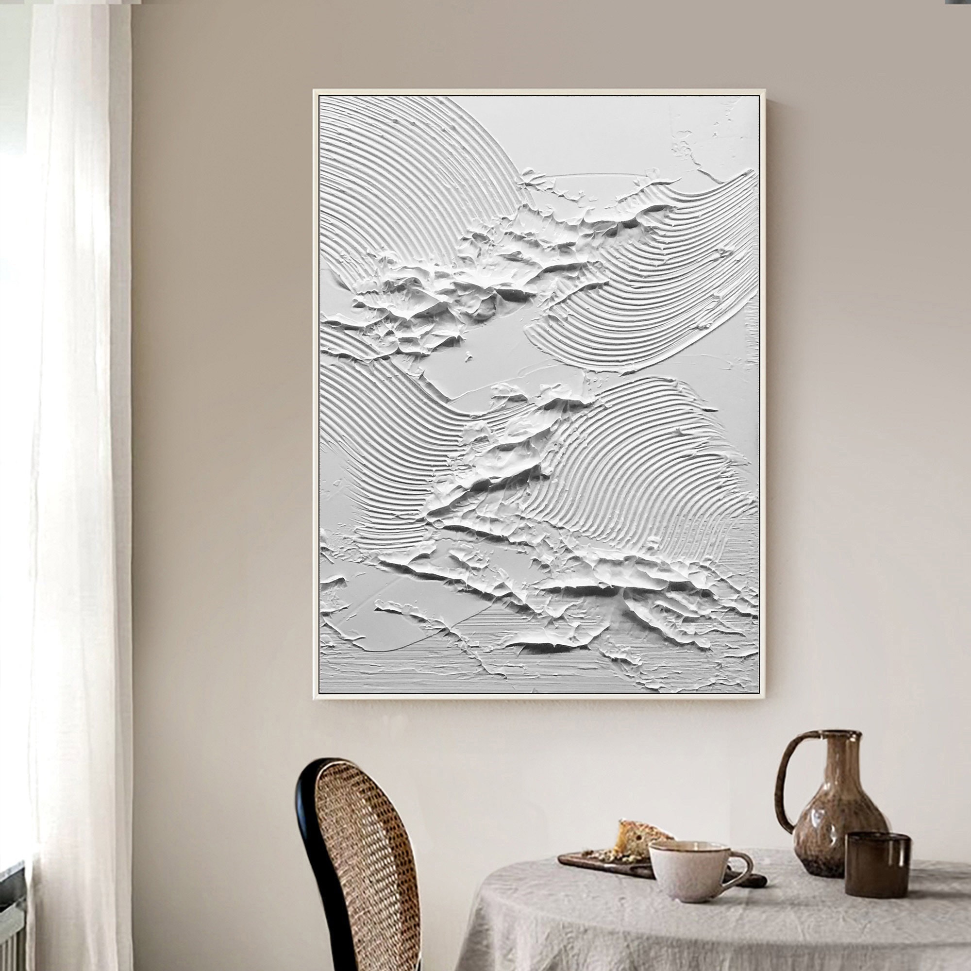 White Textured Wall Art Large White Abstract Art White - Etsy