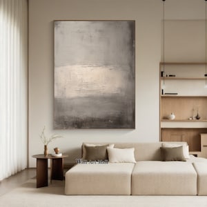 Large Gray Minimalist Abstract Painting Original Textured Abstract ...