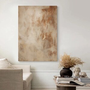 Large Brown Abstract Painting on Canvas Beige and Brown Wall Art ...