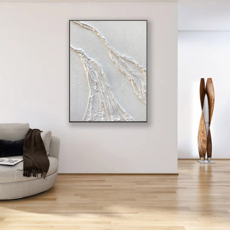 White Abstract Painting White Abstract Art White 3D Textured Wall Art ...