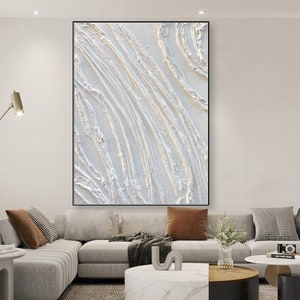 Original White 3D Texture Abstract Art White Minimalist Painting Modern ...