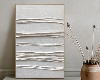 Original White Abstract Painting 3D White Textured Painting Large White ...