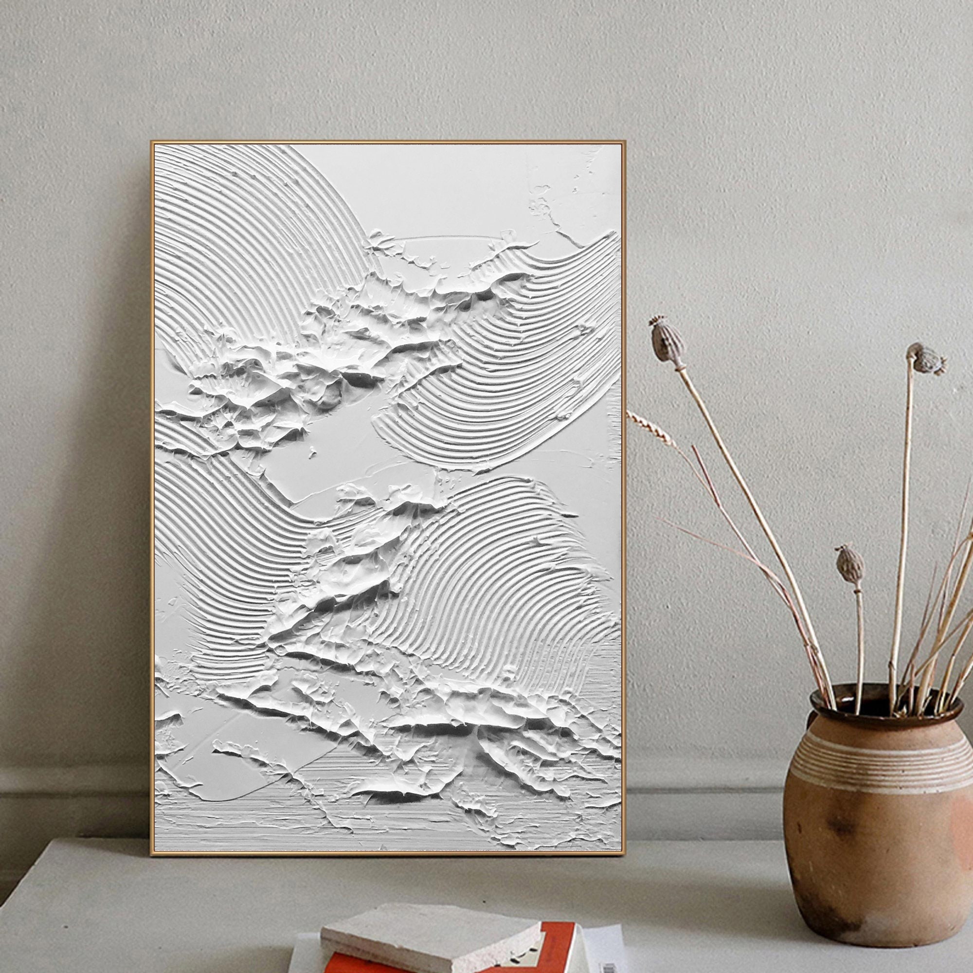 White Textured Wall Art Large White Abstract Art White Abstract Wall Art White 3d Textured Art ...