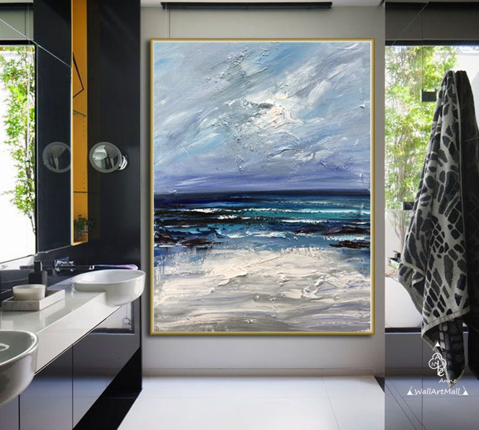Large Ocean Abstract Painting Original Ocean Abstract Art - Etsy