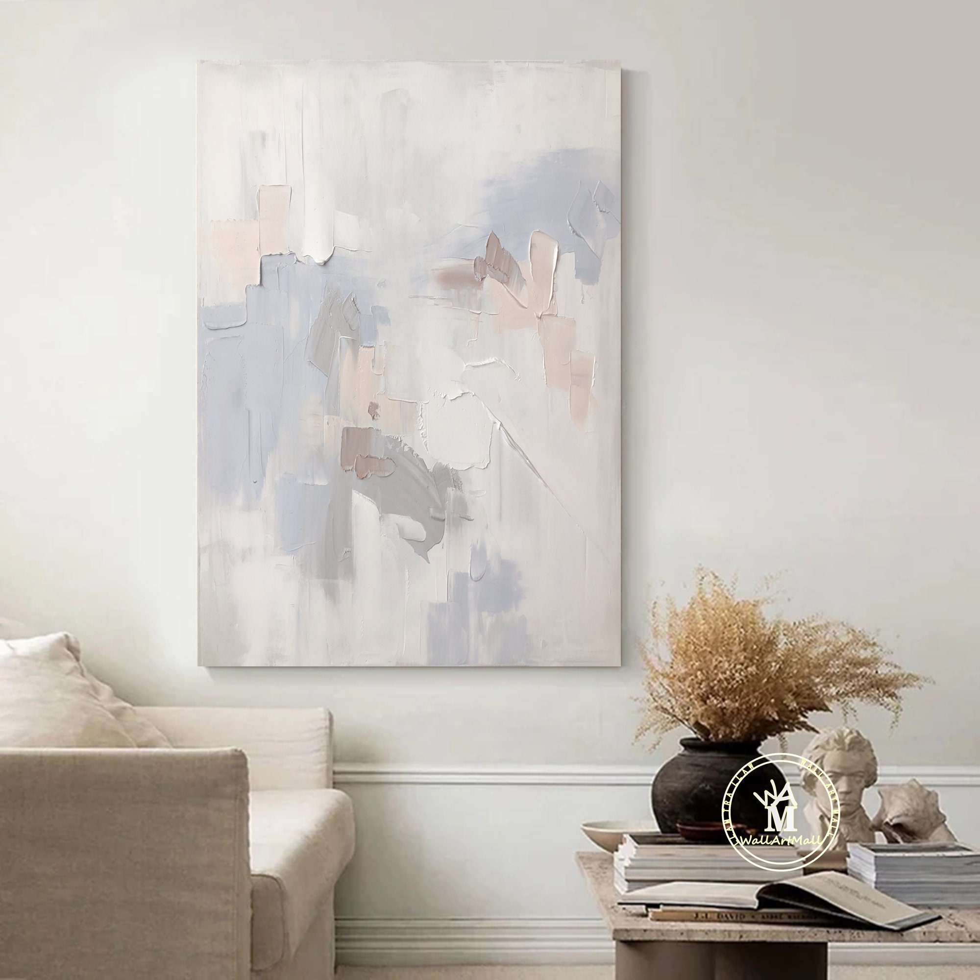 Large Abstract Painting Light Color Abstract Painting Gray - Etsy