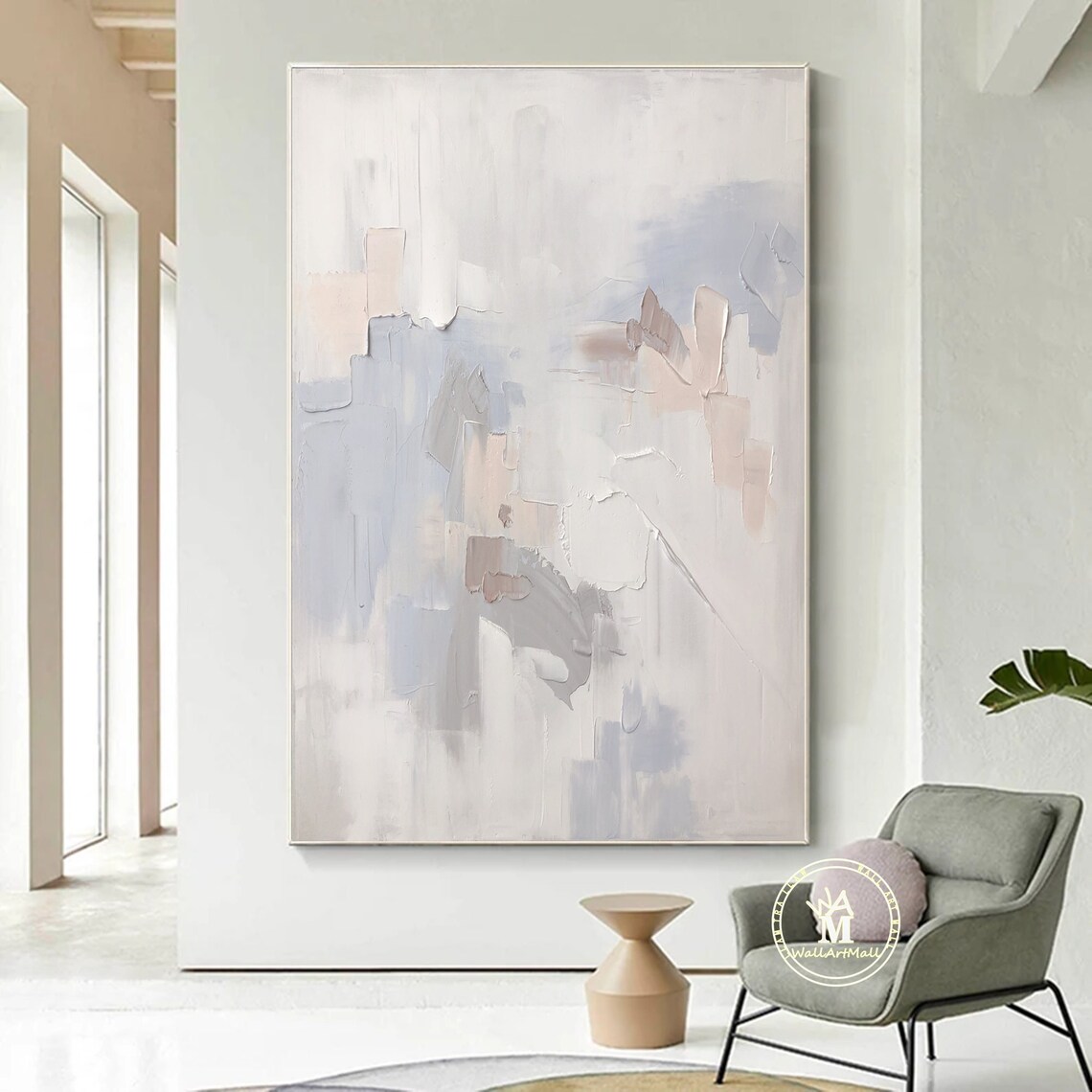 Large Abstract Painting Light Color Abstract Painting Gray - Etsy