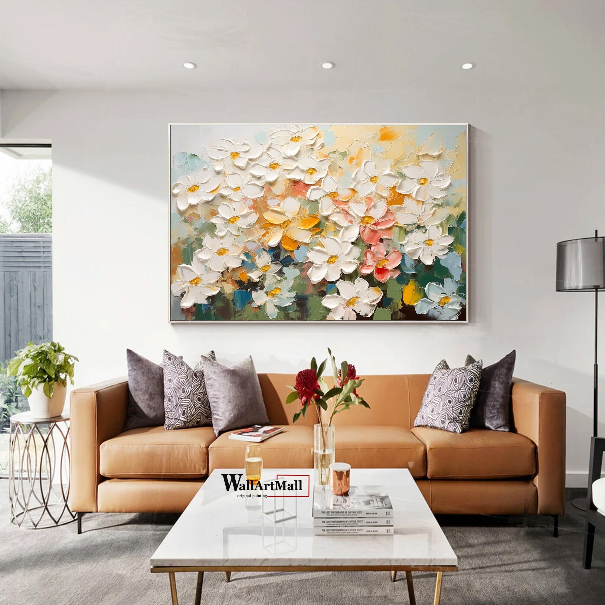 Large Colorful Flower Texture Wall Art Abstract 3D Textured - Etsy UK