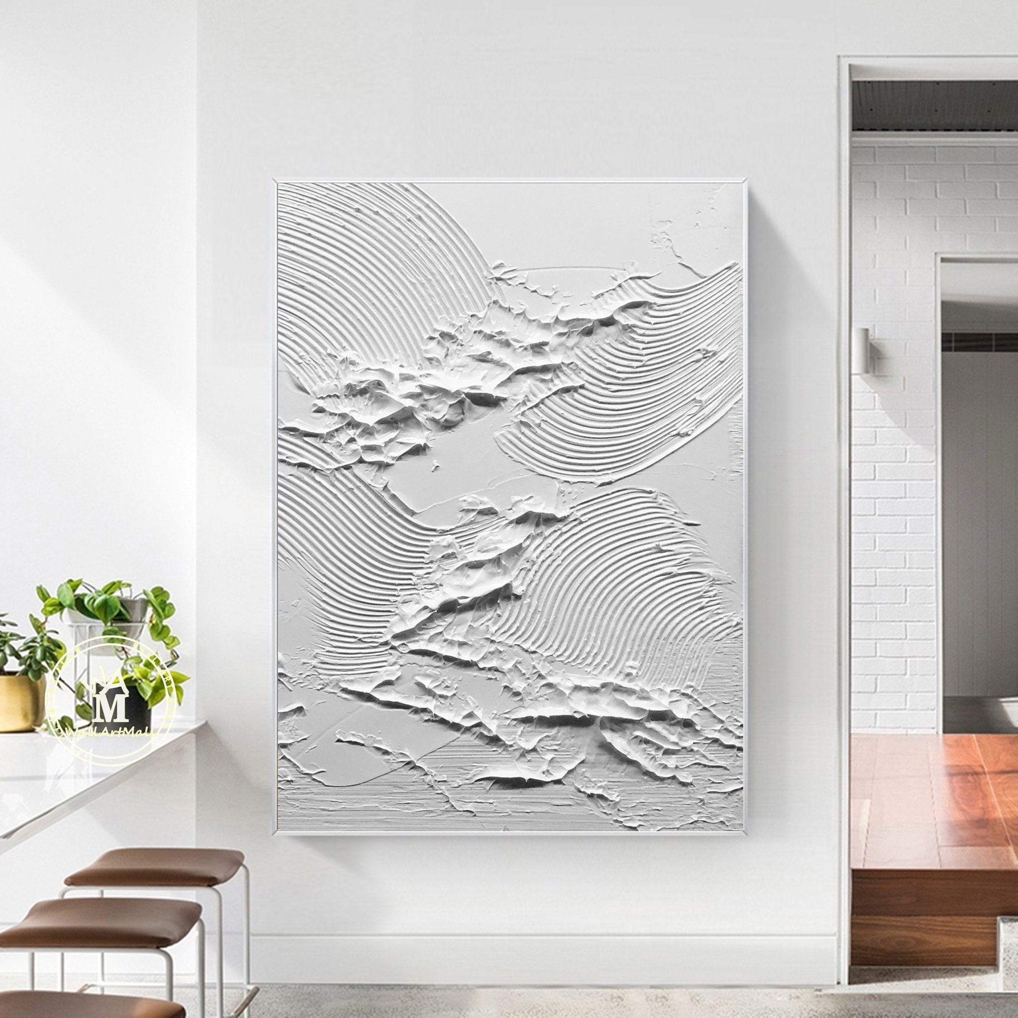 White Textured Wall Art Large White Abstract Art White - Etsy