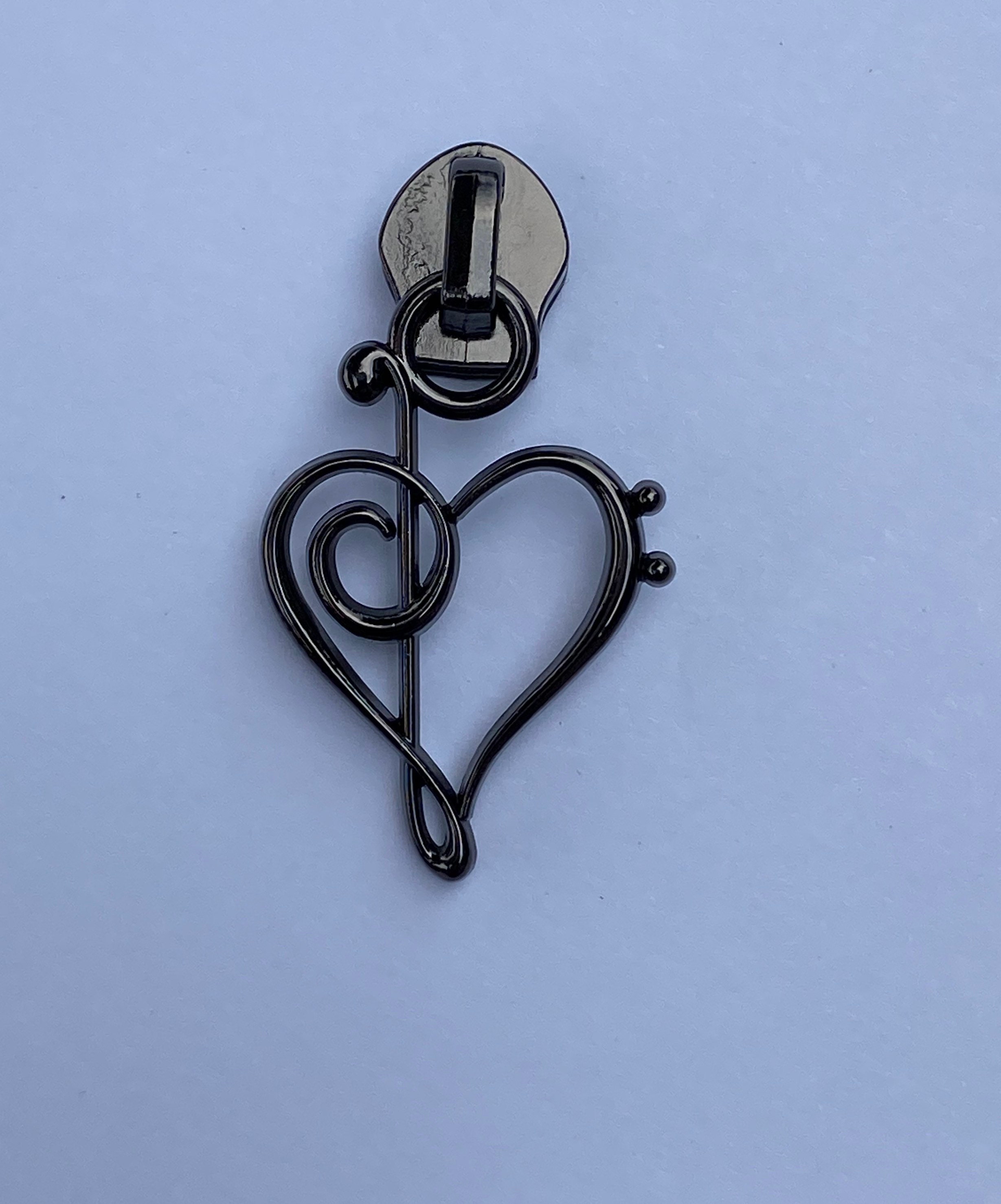 Exclusive Design Heart Zipper Pull Treble Clef Bass Clef 5 | Etsy