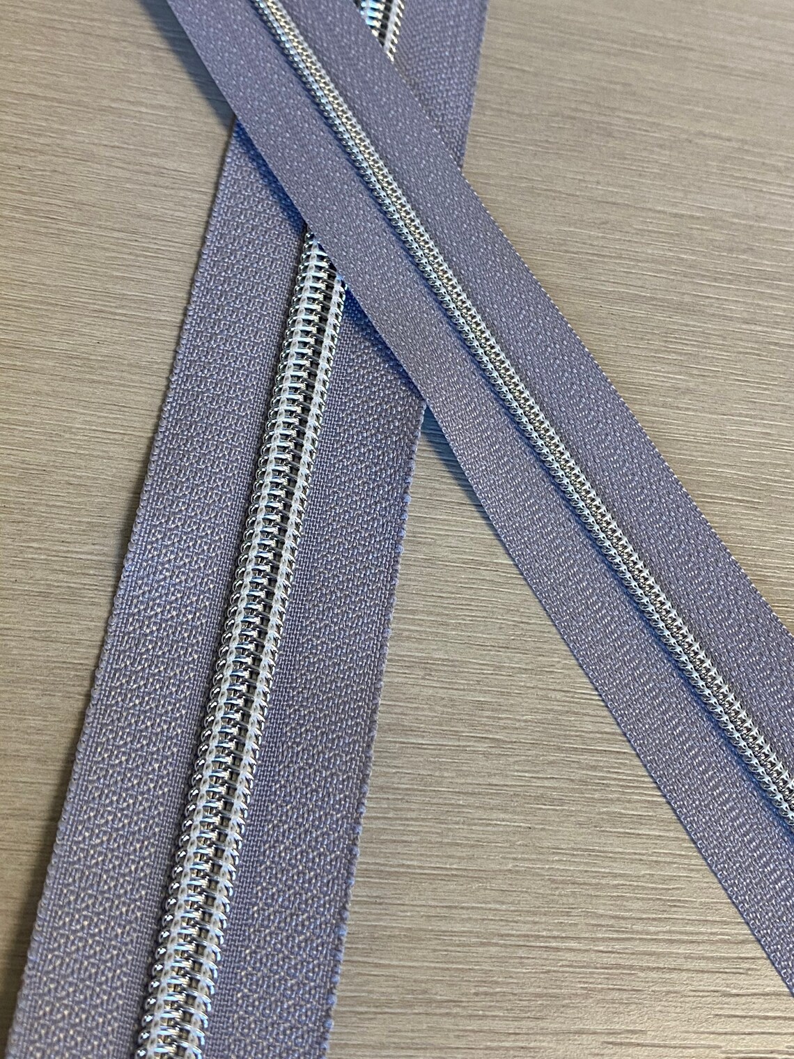 Size 5 Zipper Tape by the Yard Gray Zipper Tape Silver - Etsy