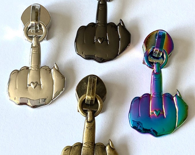Middle Finger With Ring Zipper Pull, Exclusive Design, 5 Pack, #5 ...