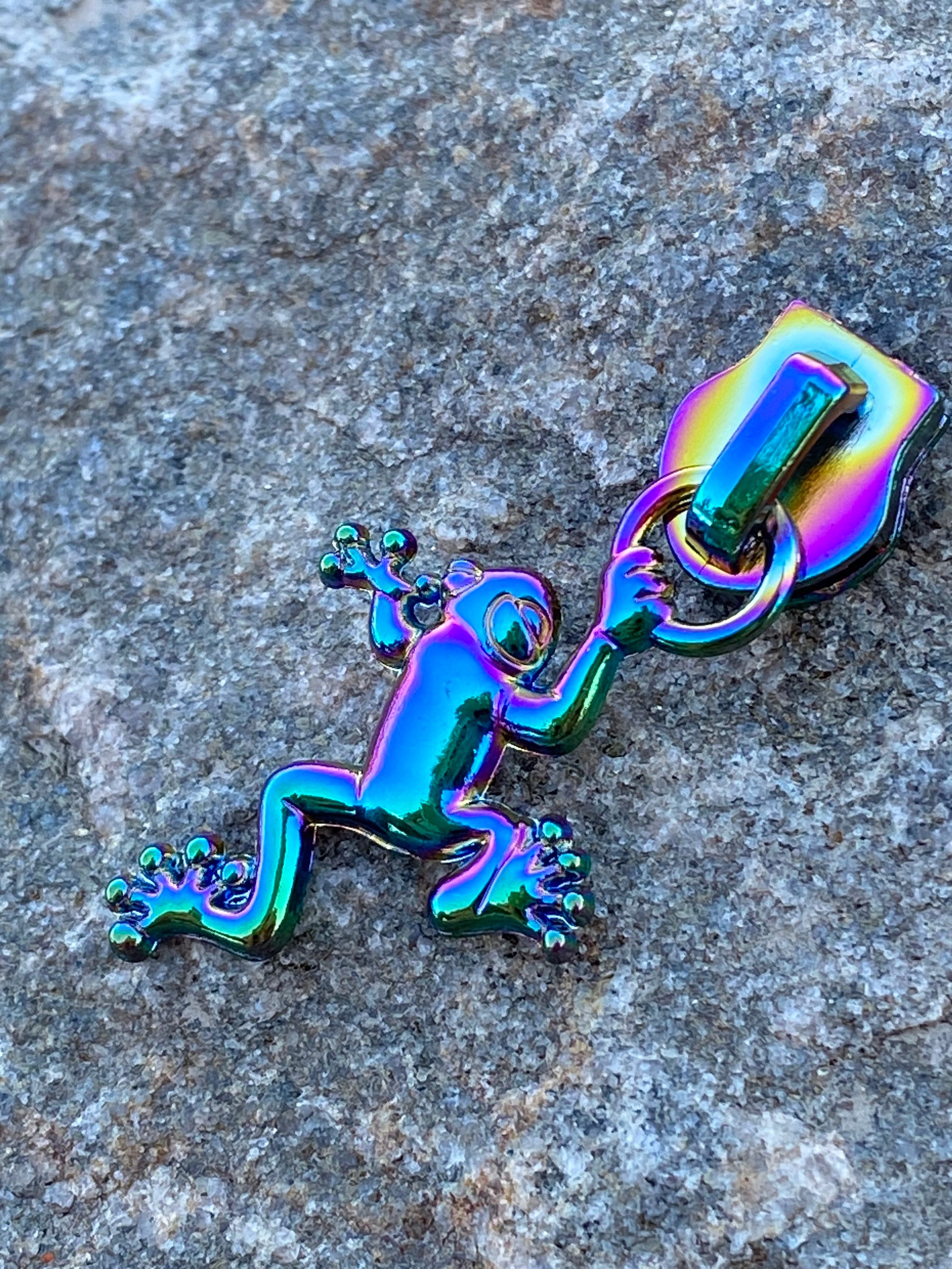 Frog Zipper Pull Silver and Rainbow 5 Pack 5 Zipper Pull | Etsy