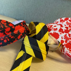 Crime Scene tape Kit, Blood Spatter Zipper Tape, Zipper by the Yard ...