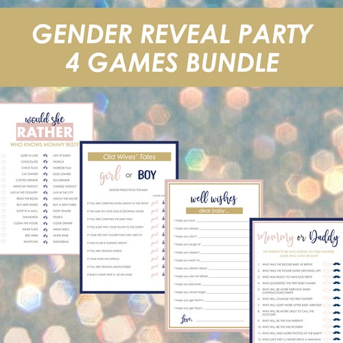 Gender Reveal Games Virtual Baby Shower Games Printable - Etsy