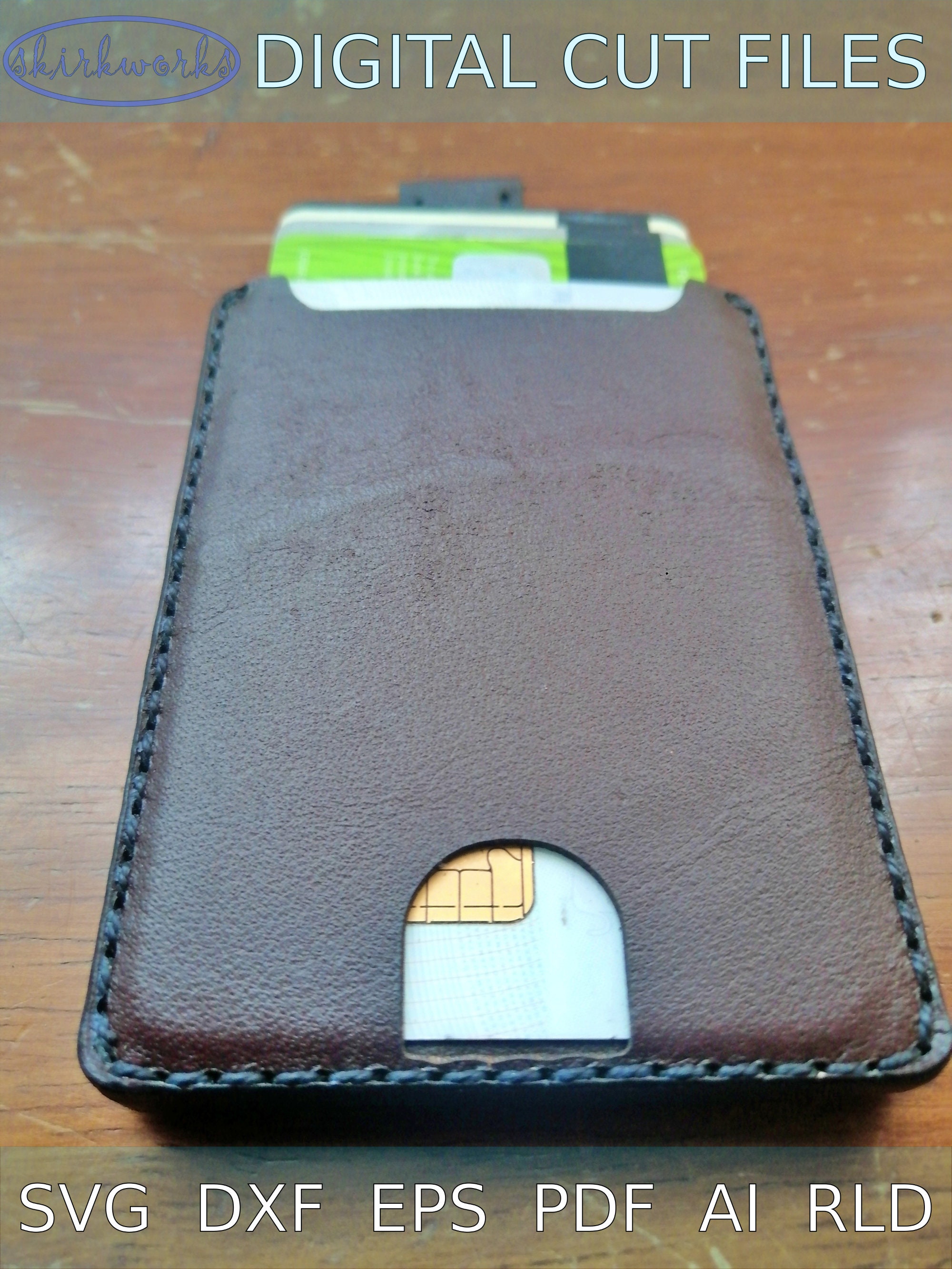 Minimalist Pull Tab Wallet Laser Cut Pattern, Card Holder, Slim Leather ...