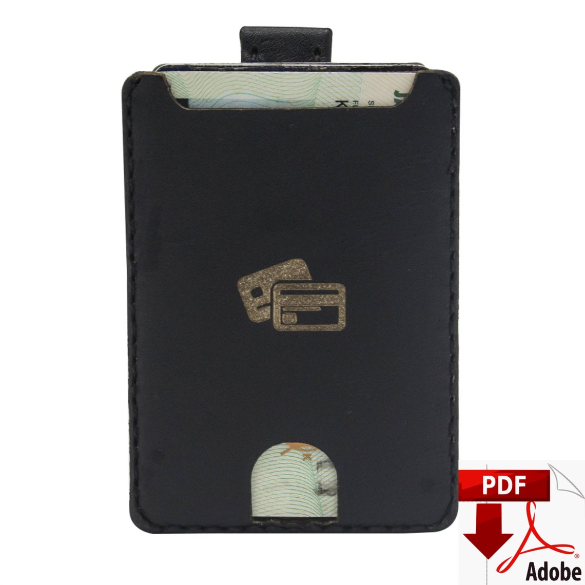 Minimalist Pull Tab Wallet Laser Cut Pattern, Card Holder, Slim Leather ...