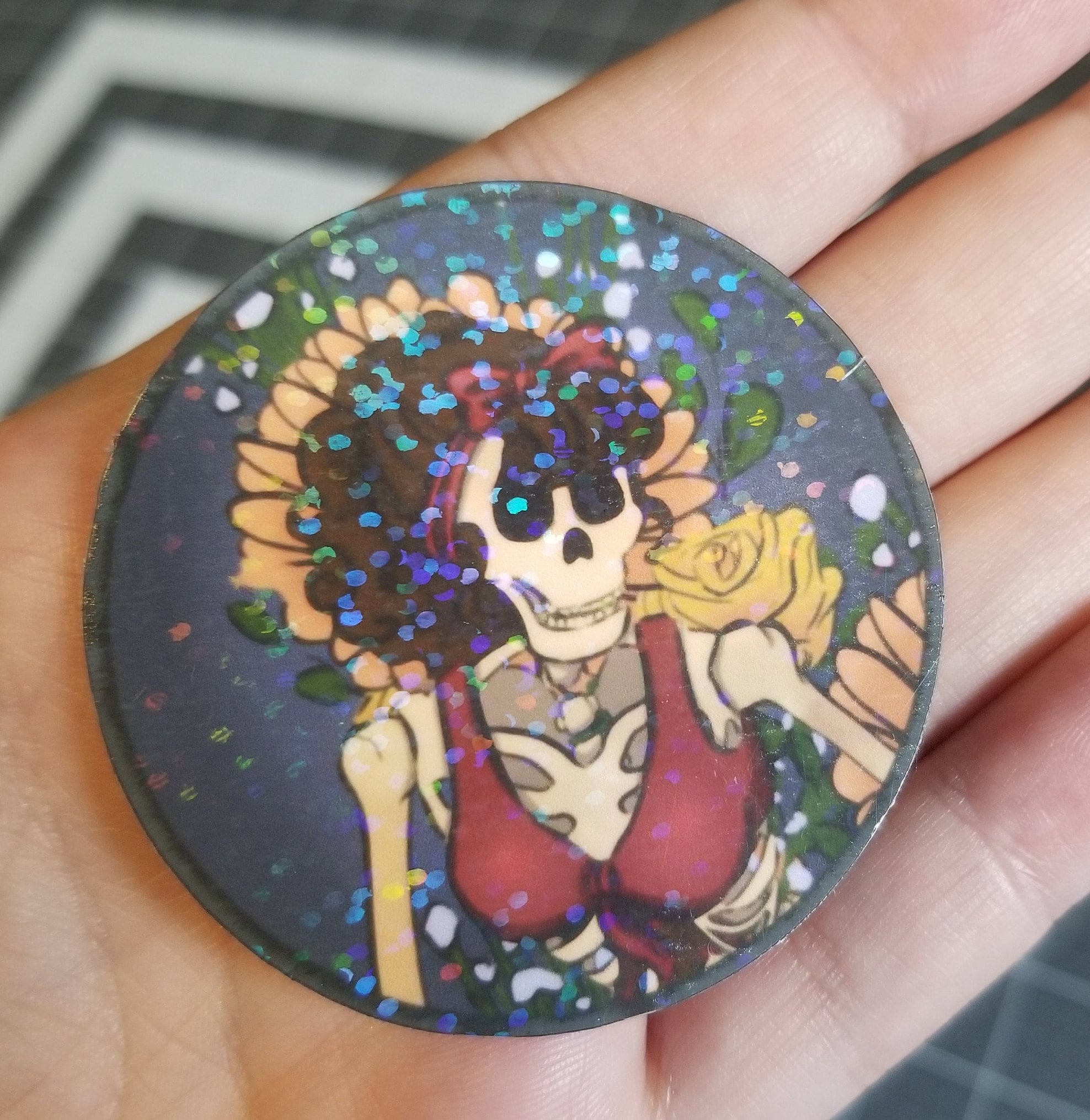 Pinup Skeleton Sticker - Etsy