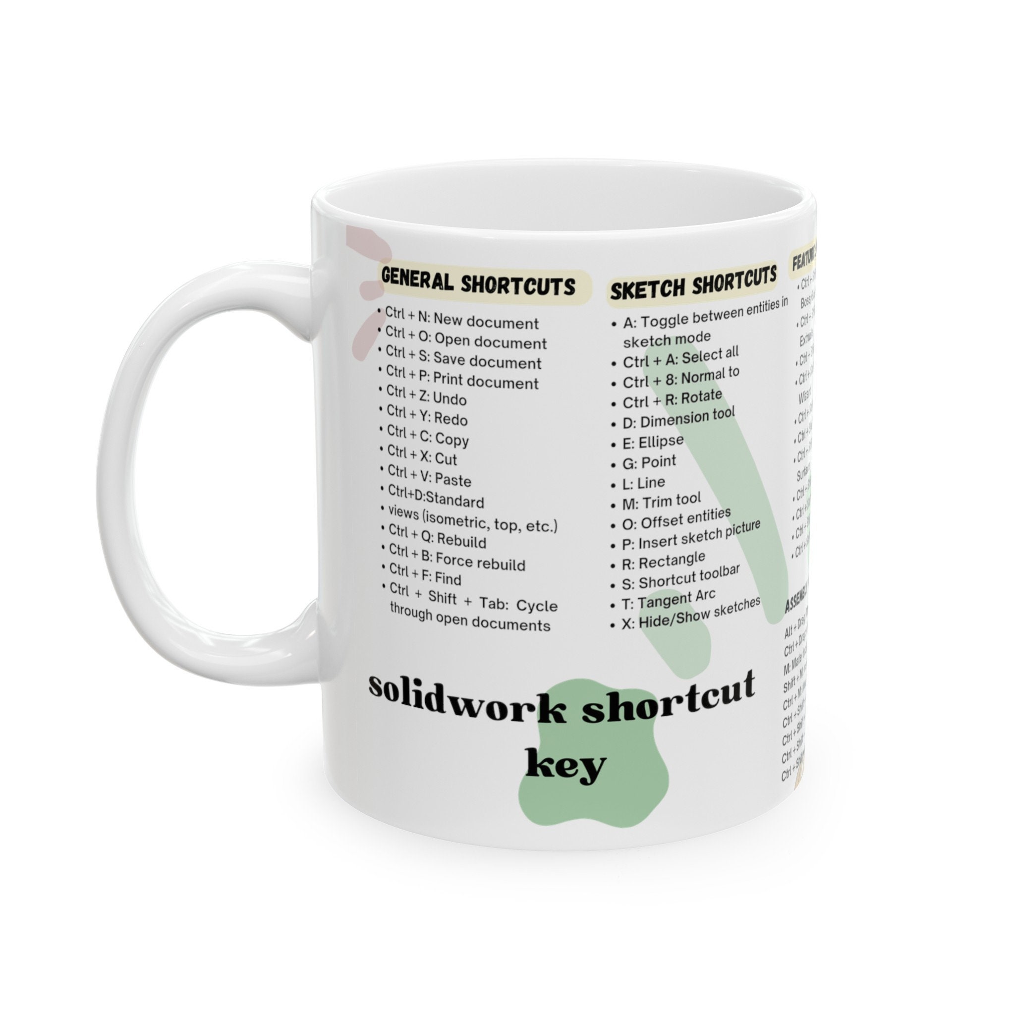 Solidworks Shortcut Keys, Solidworks Mug, Solidworks Shortcut Key Mug ...