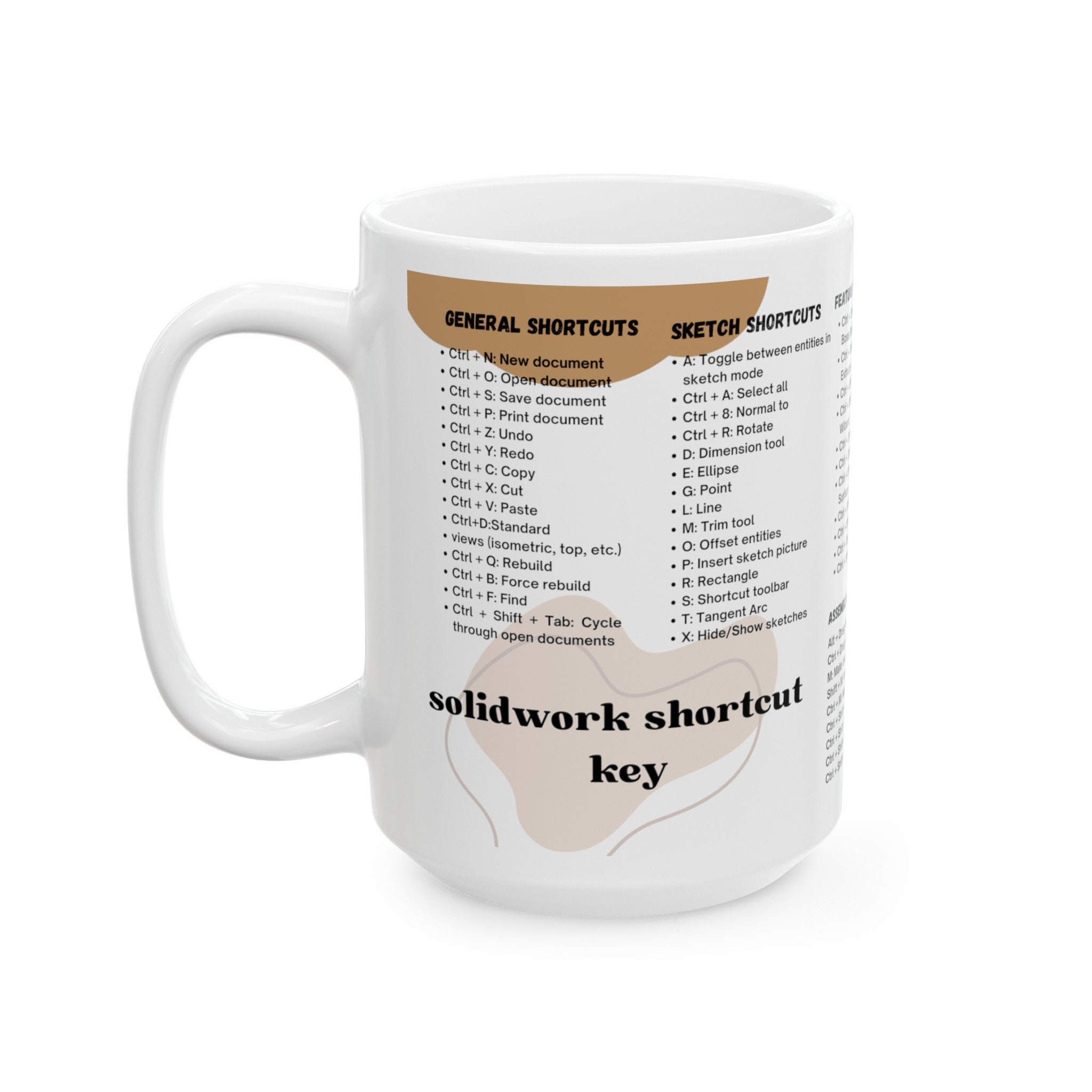 Solidworks Shortcut Keys, Solidworks Mug, Solidworks Shortcut Key Mug ...