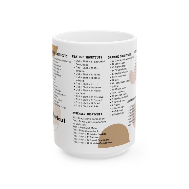 Solidworks Shortcut Keys, Solidworks Mug, Solidworks Shortcut Key Mug ...