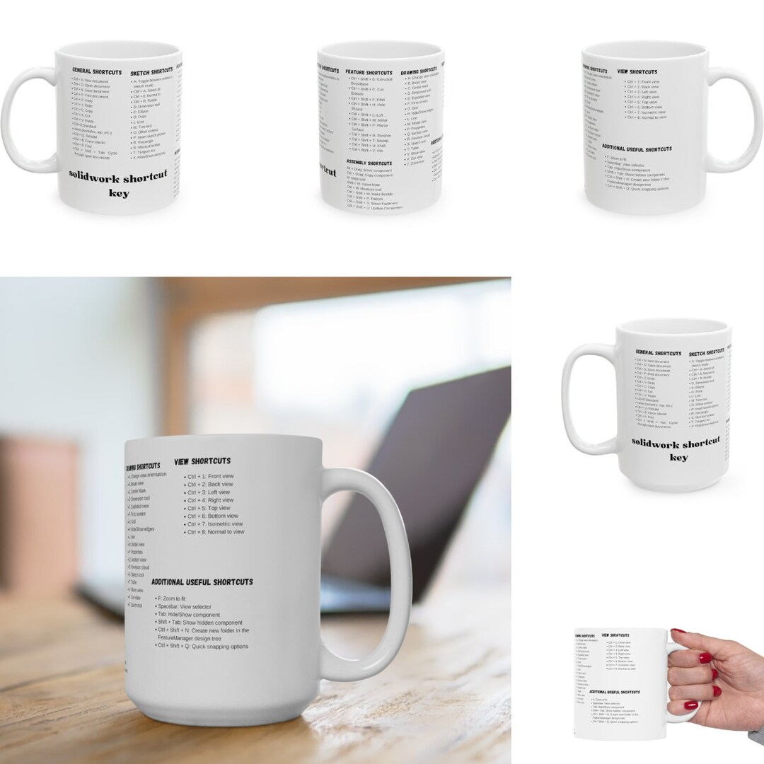 Solidworks Shortcut Keys, Solidworks Mug, Solidworks Shortcut Key Mug ...
