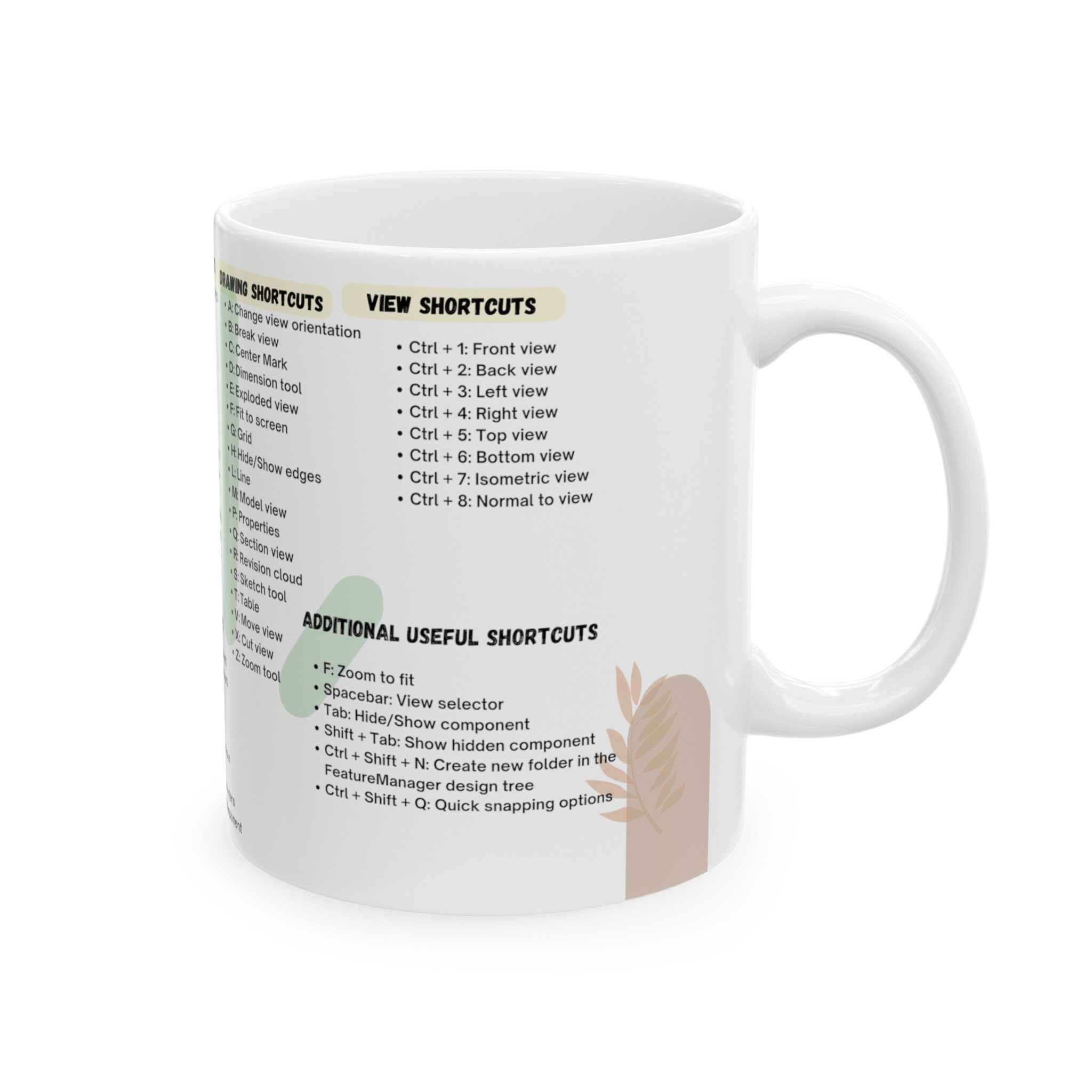 Solidworks Shortcut Keys, Solidworks Mug, Solidworks Shortcut Key Mug ...