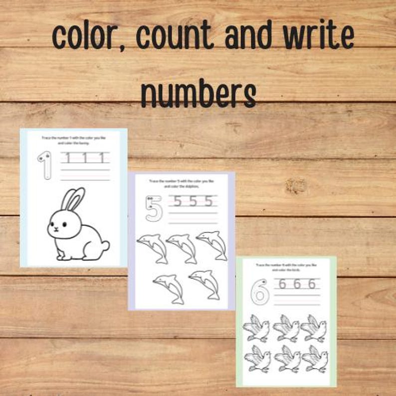 Number Tracing Worksheet 1-50: Preschool Printable (PDF) - Etsy