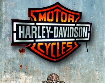 Harley Davidson Led Sign Harley Davidson Wall Decor Led - Etsy