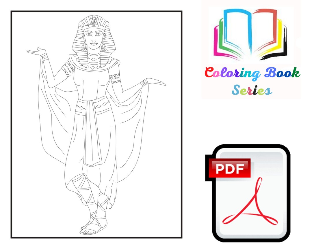 Pharaoh Coloring Page Digital Coloring Pages Digital Coloring Printable ...