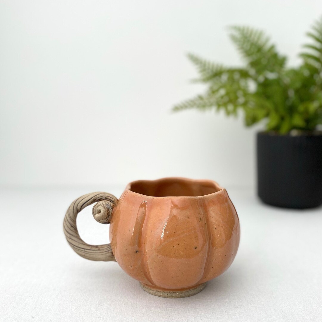 Handcrafted Ceramic Pumpkin Mug: Autumn Decor, Halloween Decor, 6 to 16 ...