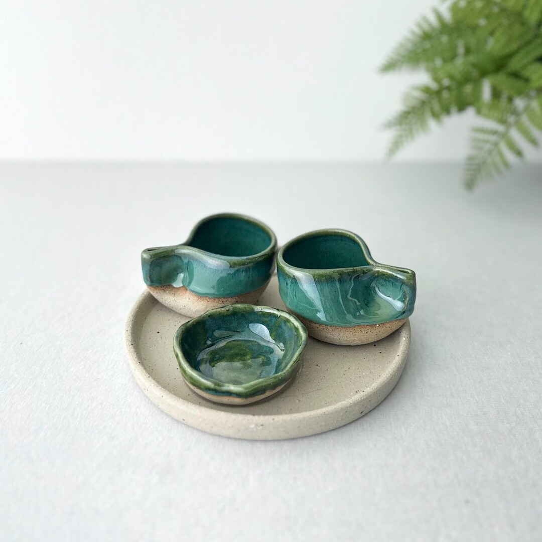 Handmade Ceramic Cup Set: Pinch Mug, Glazed Stoneware, Espresso Set - Etsy