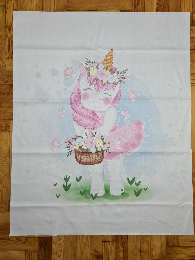 Unicorn Fabric Panels, Baby Girl Quilt Panel Fabric Bundle, Rainbow ...