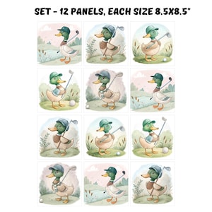 Juvenile Mallard Duck Fabric Panels for Quilting, Duck Lover Gift ...
