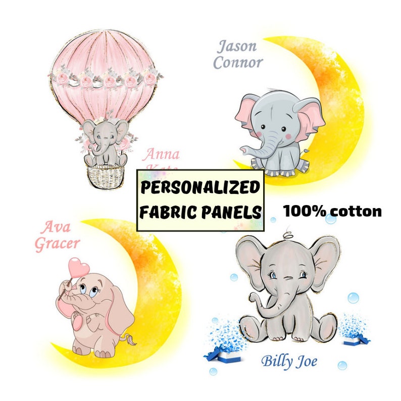 Elephant Fabric Panel Elephant Quilt Panel Fabric Panel for - Etsy