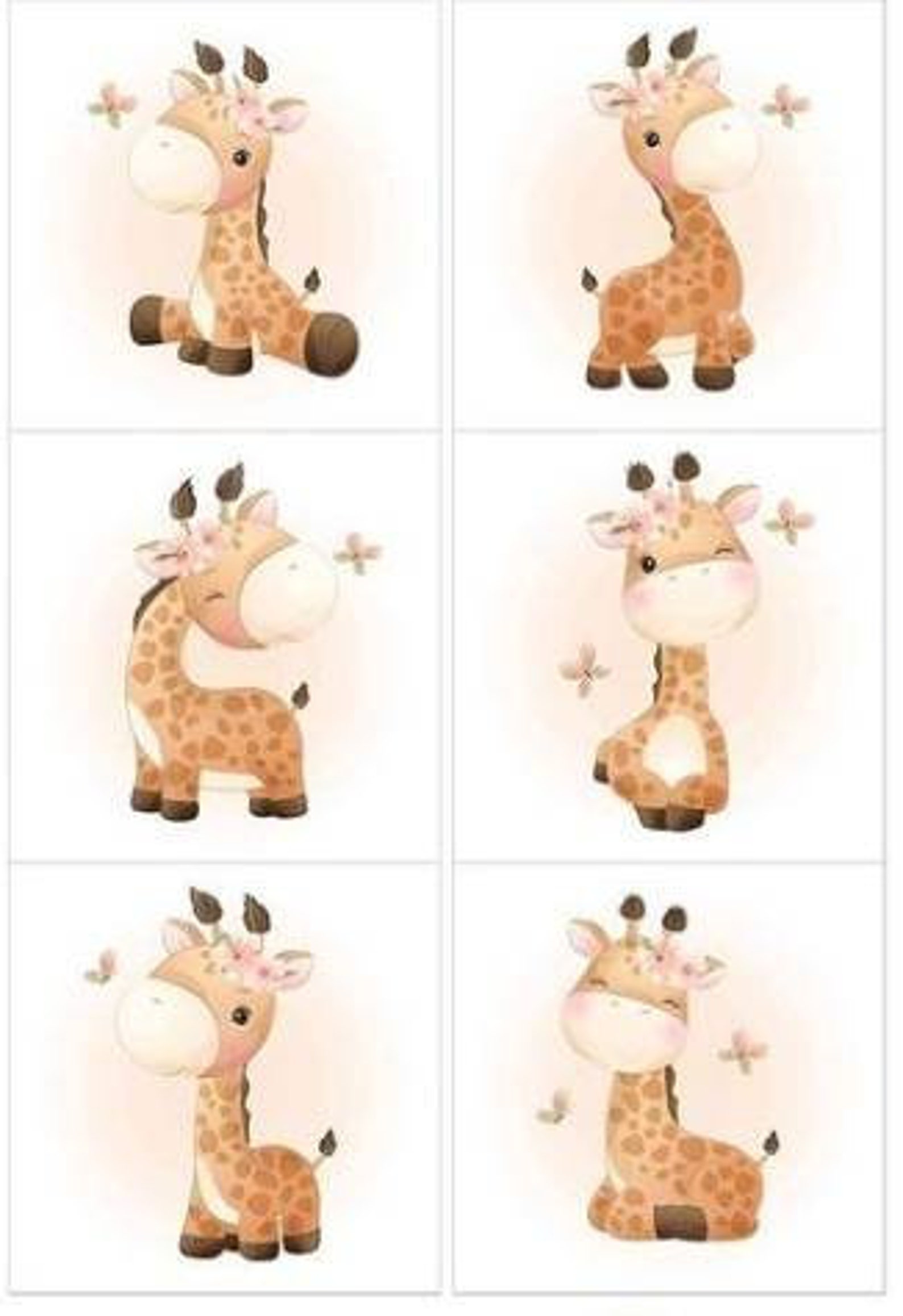 Giraffe Fabric Panels for Quilting Cute Animal Print Baby | Etsy