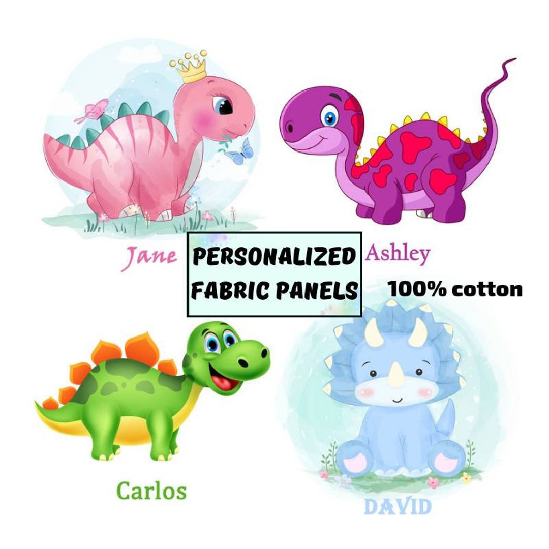 Dinosaur Fabric Cotton Quilt Panels, Baby Fabric Panels for Quilting - Etsy