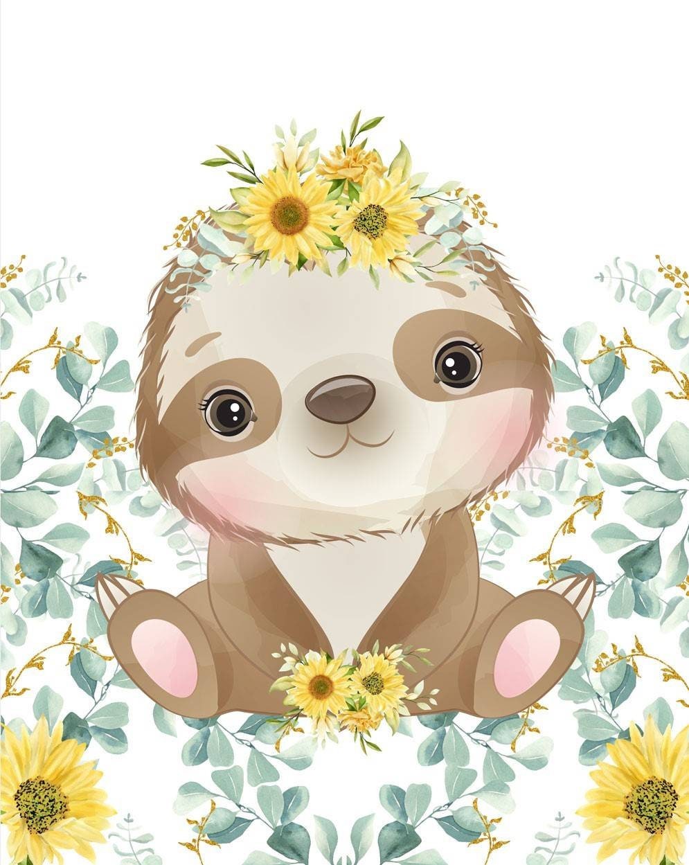 Sloth Baby Quilt Fabric Panel Sloth Panel Fabric With - Etsy